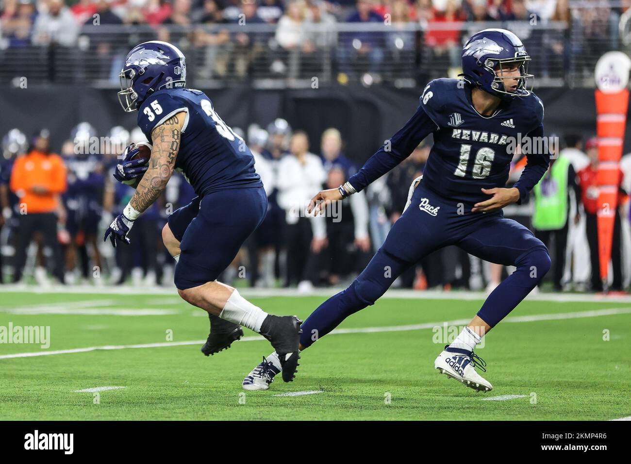 Las Vegas, NV, USA. 26th Nov, 2022. Nevada Wolf Pack quarterback Nate ...