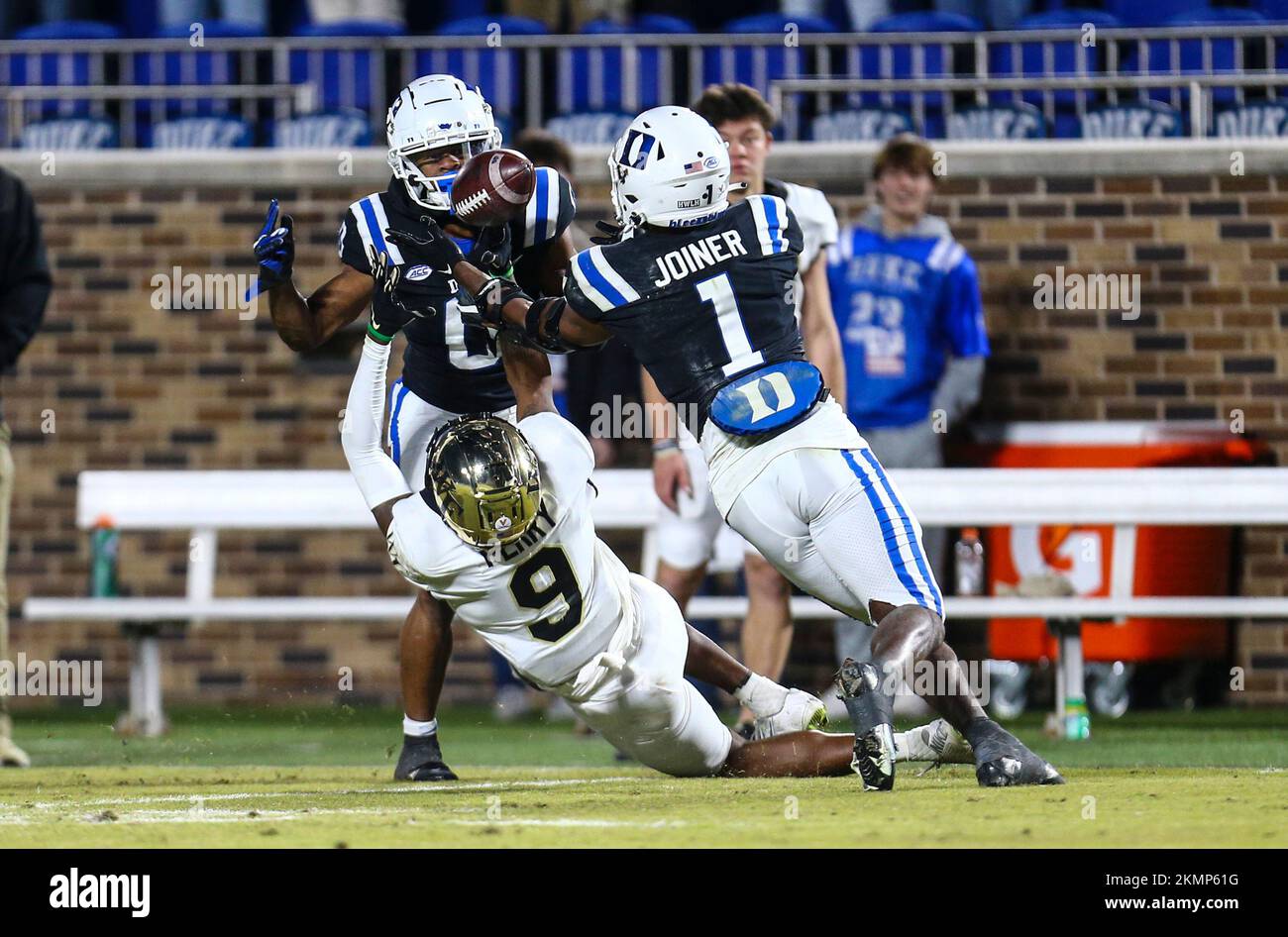 November 26, 2022: Duke University senior Darius Joiner (1) intercepts ...