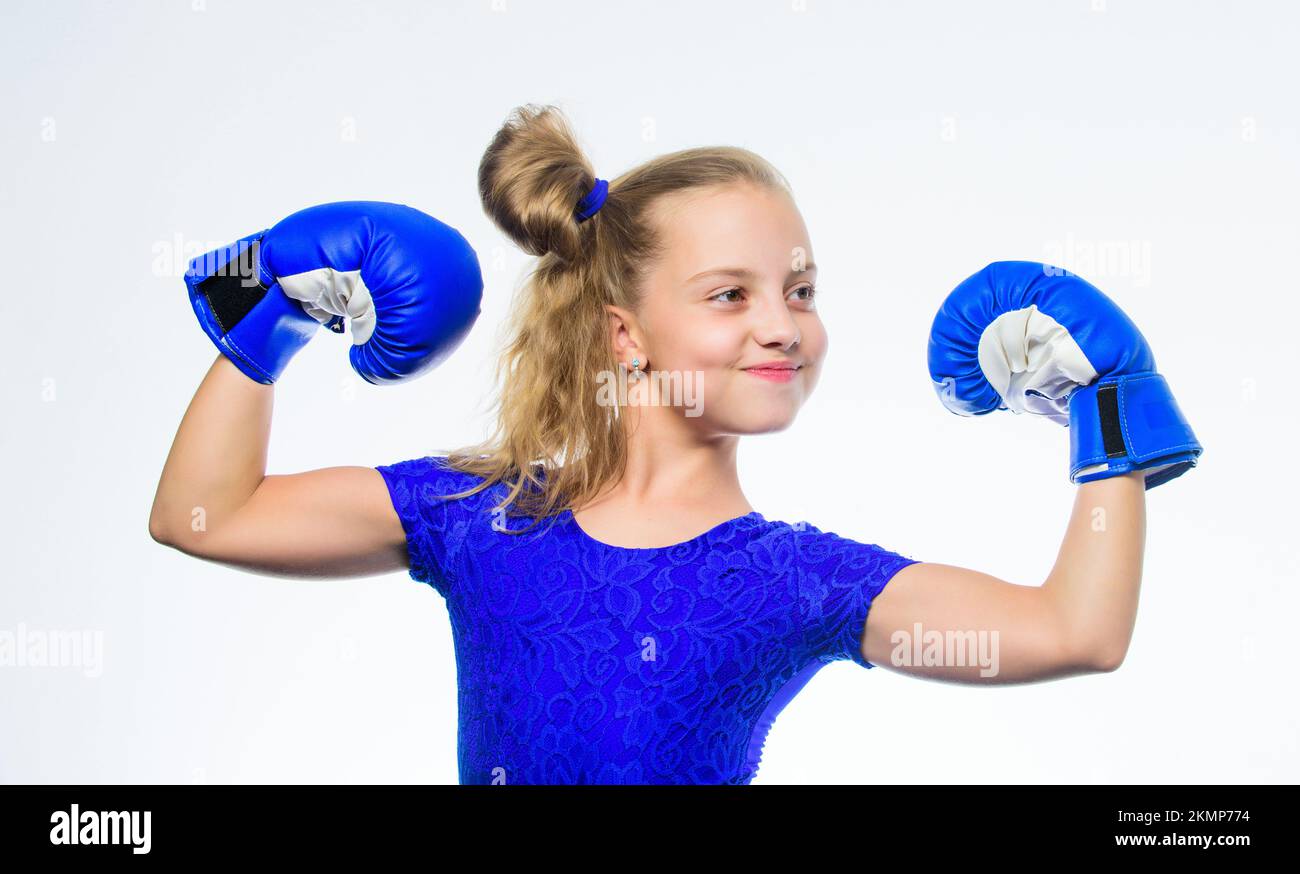 Sport and health concept. Boxing sport for female. Be strong. Girl ...