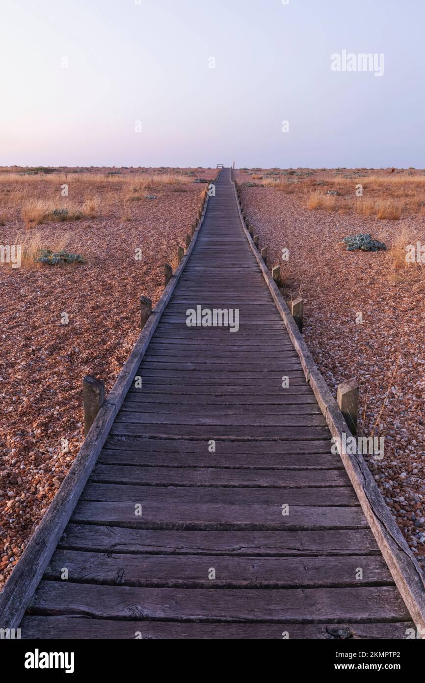Wooden walkway on shingle hi-res stock photography and images - Alamy