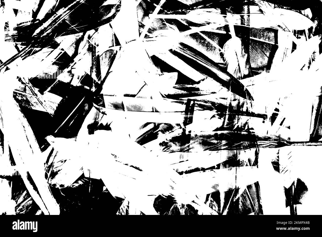 A scratched out abstract scene in modern distortion with soft feathers ...