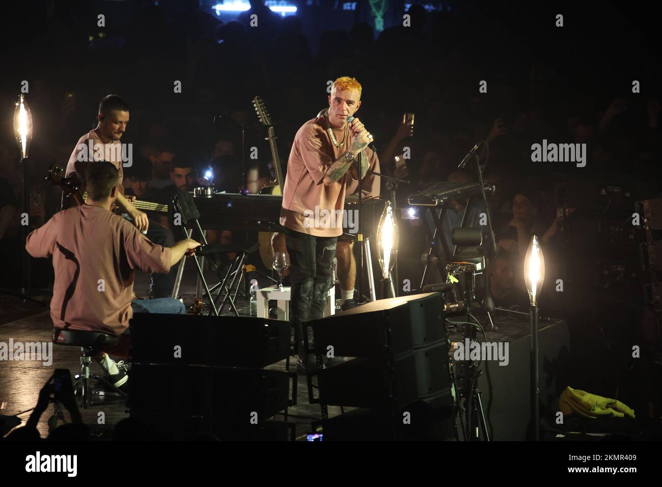 Italian singer/rapper Salmo during his "Flop tour 2022" - Unipol Arena ...