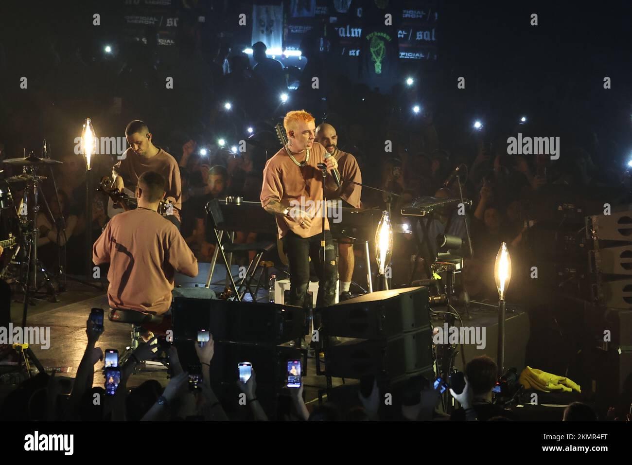 Italian singer/rapper Salmo during his "Flop tour 2022" - Unipol Arena ...