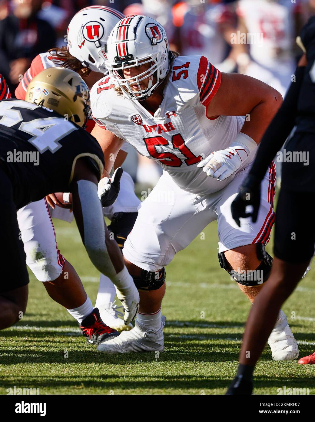 Boulder, CO, USA. 26th Nov, 2022. Utah Utes offensive lineman Keaton ...