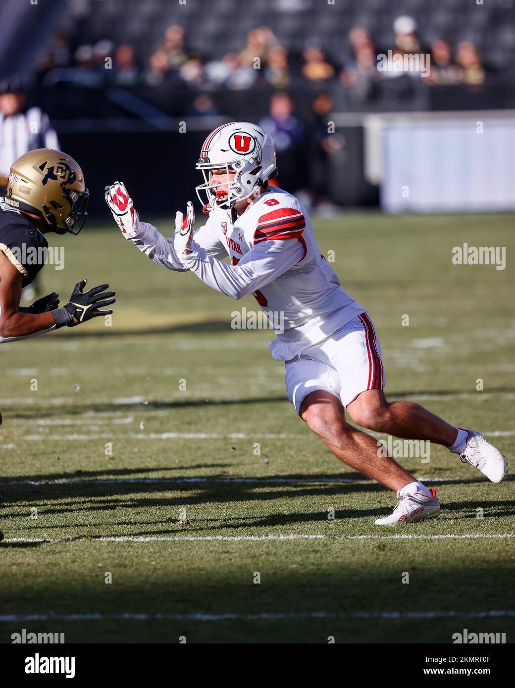 Boulder, CO, USA. 26th Nov, 2022. Utah Utes safety Cole Bishop (8 ...