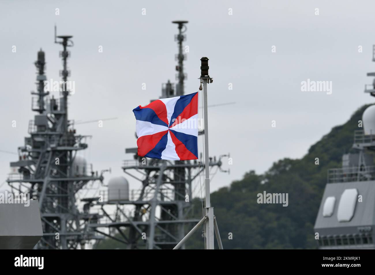 Kanagawa Prefecture, Japan - September 05, 2021: Netherlands naval jack ...