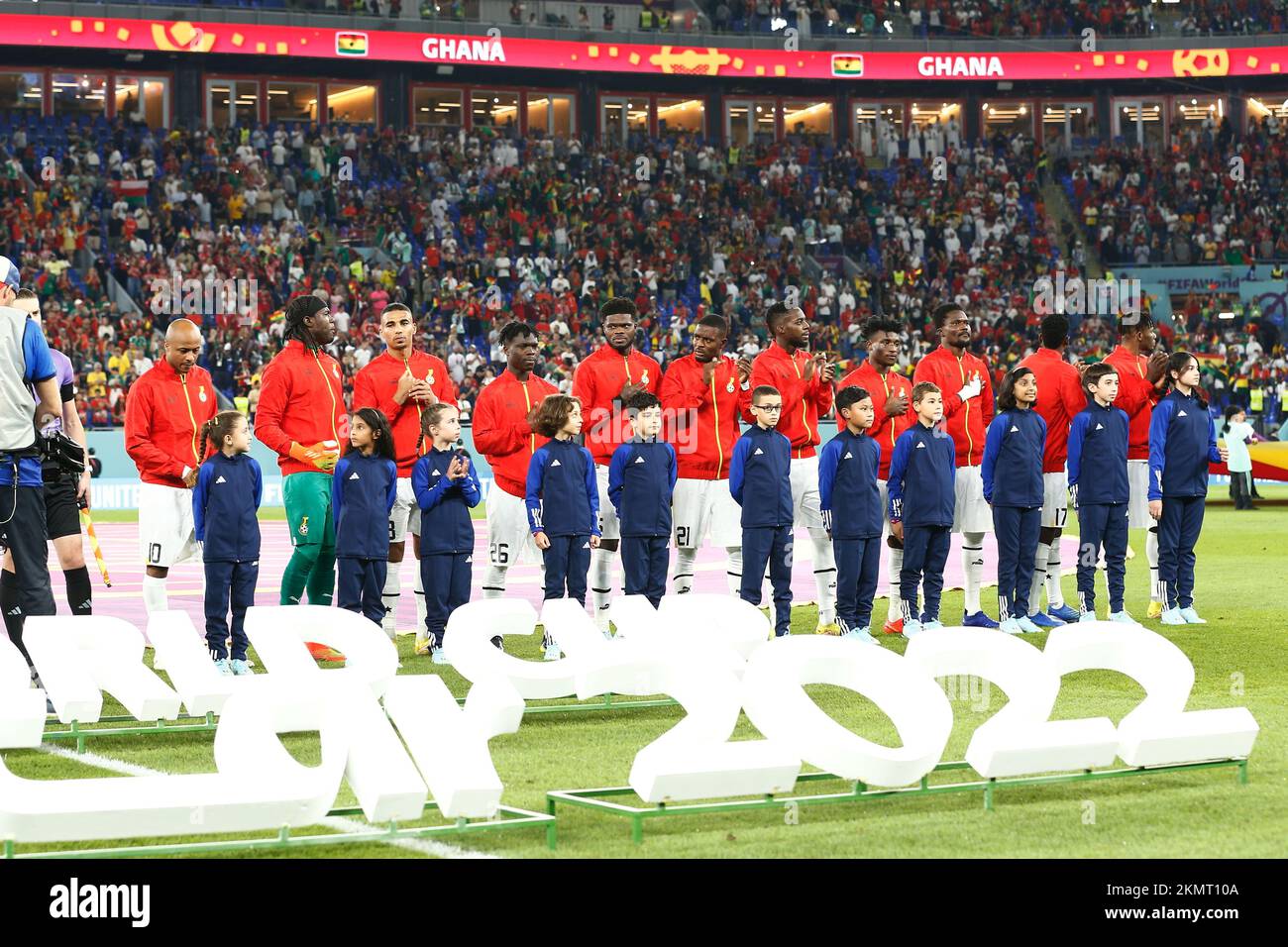 Doha, Qatar. 24th Nov, 2022. Ghana team group line-up (GHA) Football ...