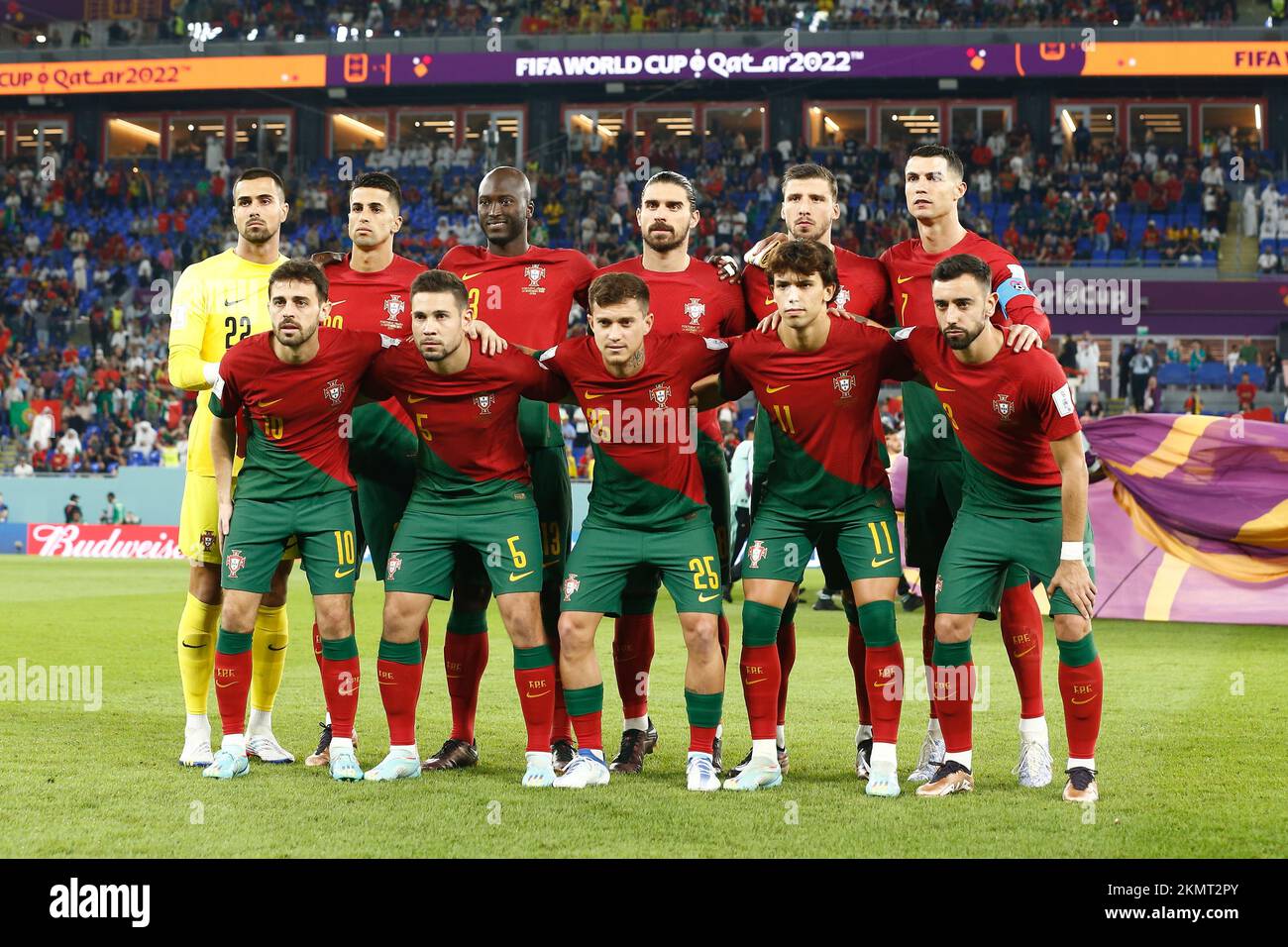 Doha, Qatar. 24th Nov, 2022. Portugal team group line-up (POR) Football/Soccer : FIFA World Cup ...