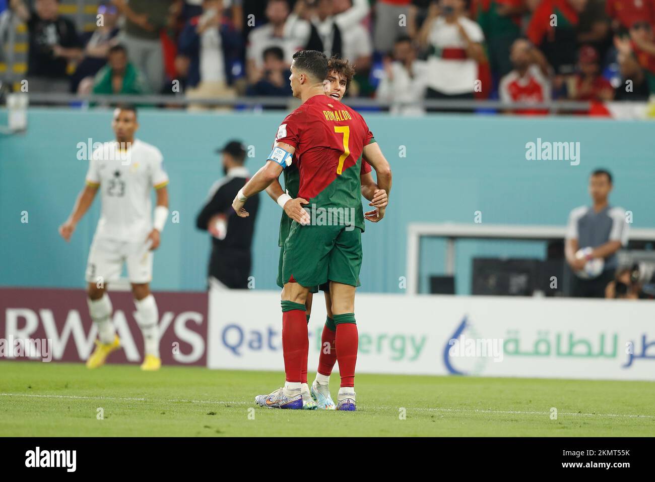 Doha, Qatar. 24th Nov, 2022. (L-R) Cristiano Ronaldo, Joao Felix (POR ...