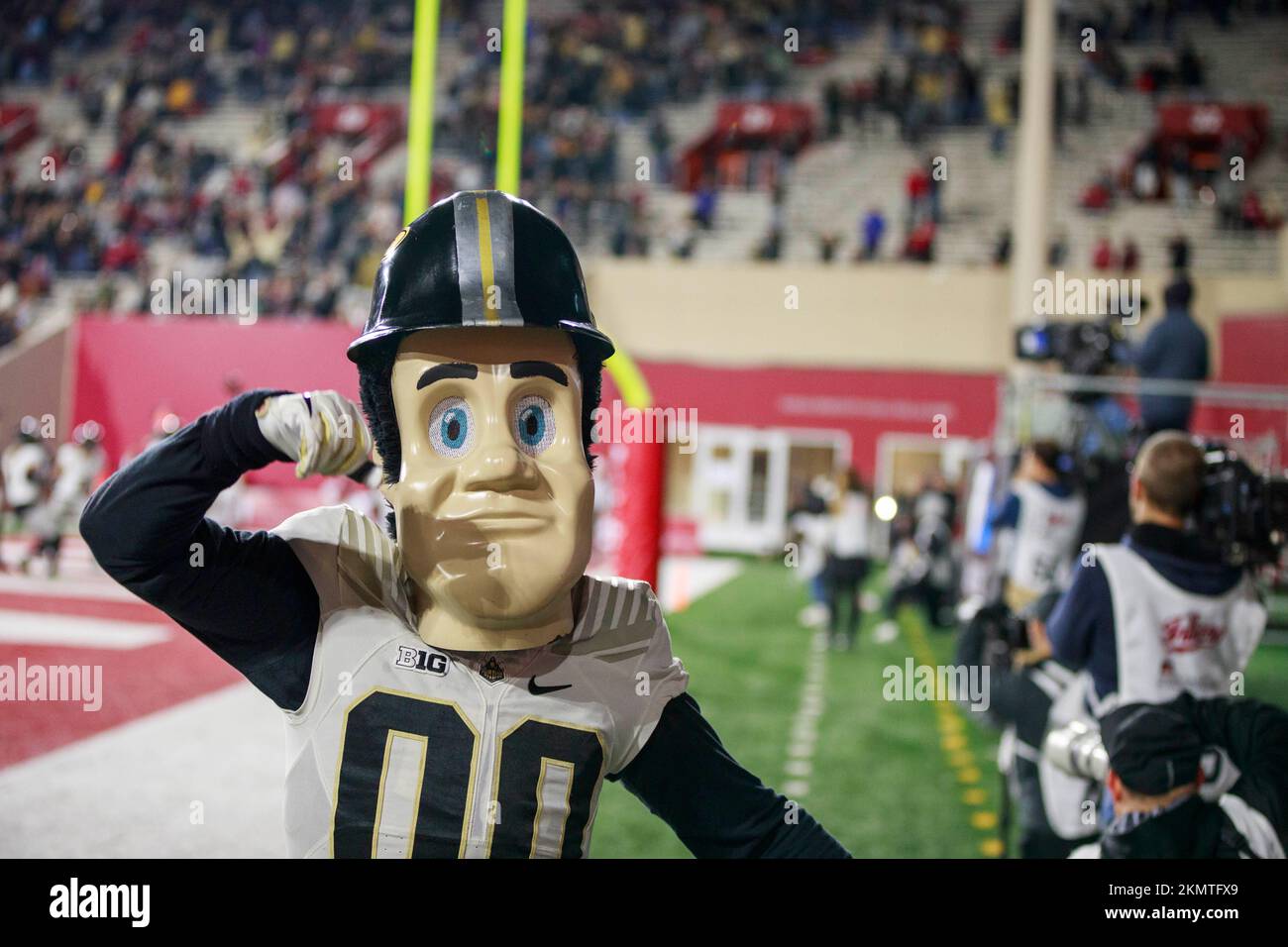 The Purdue Boilermakers mascot celebrates after cornerback Cory Trice ...