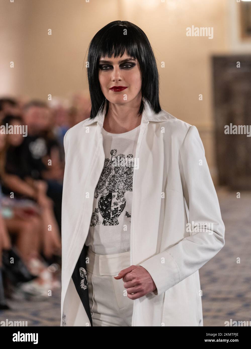 A model walks runway for Zang Toi show during New York Fashion Week at ...