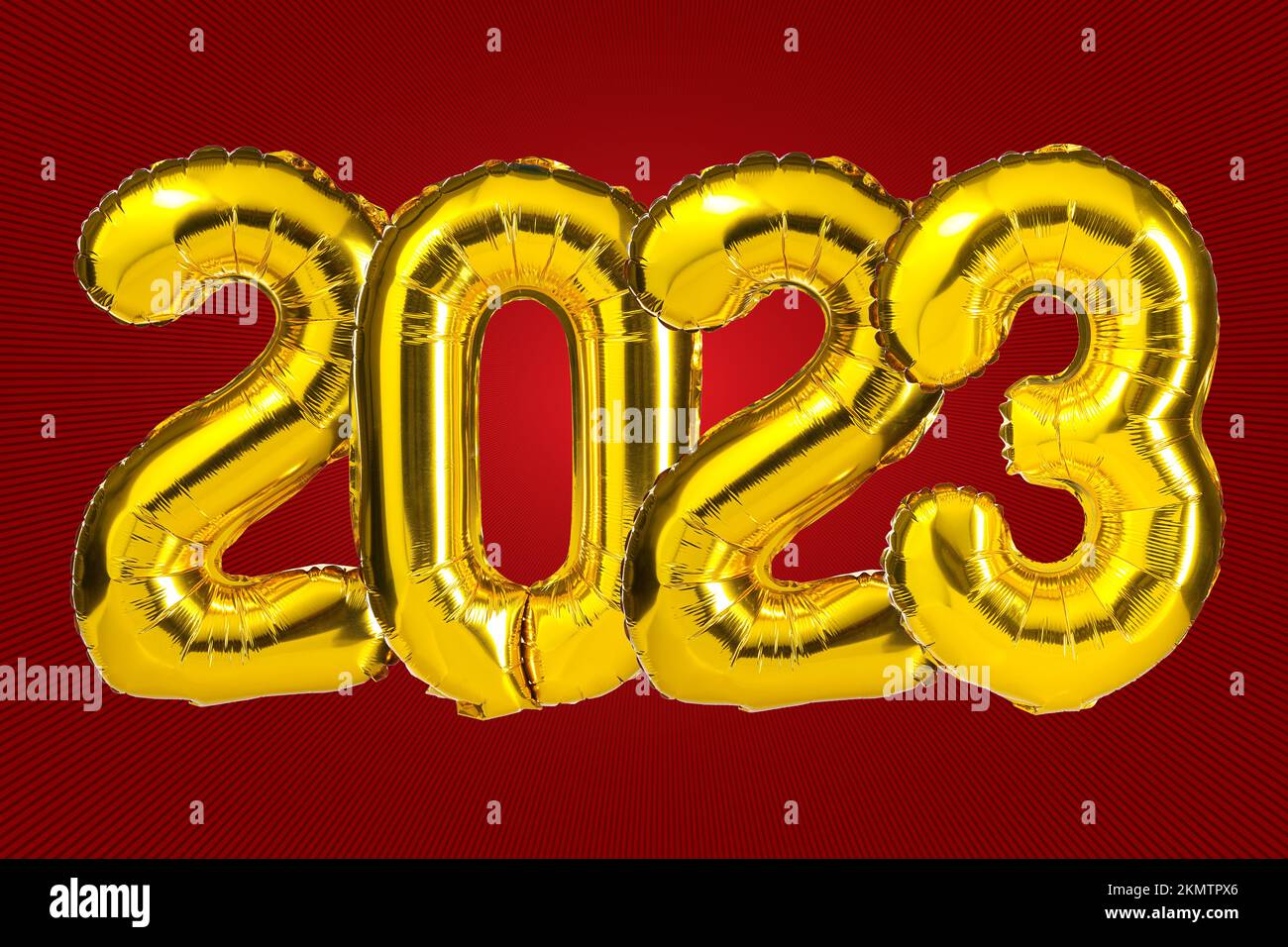 New Year 2023 celebration. Golden Yellow foil color balloons. 2023 ...