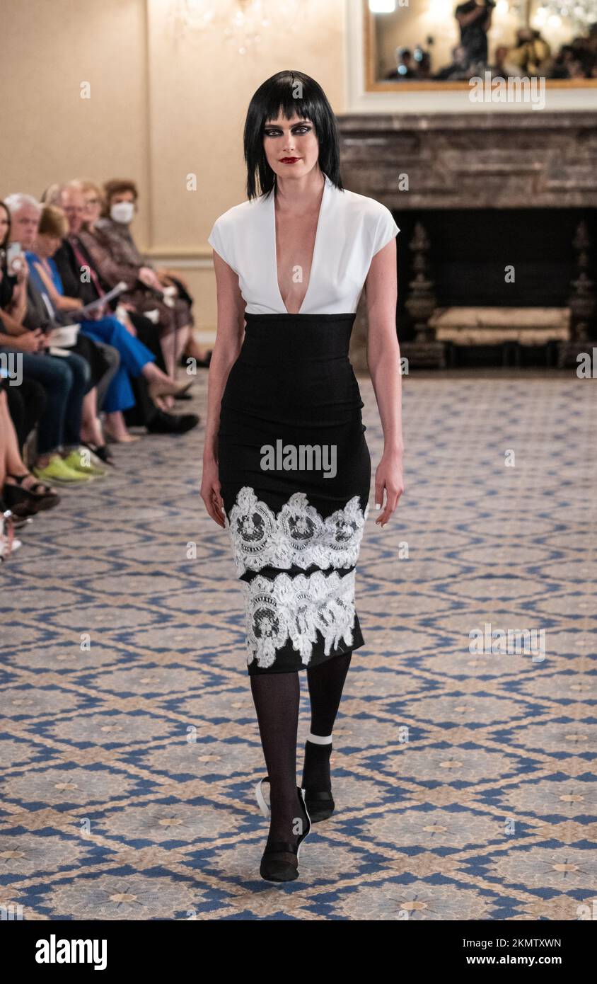 A model walks runway for Zang Toi show during New York Fashion Week at ...