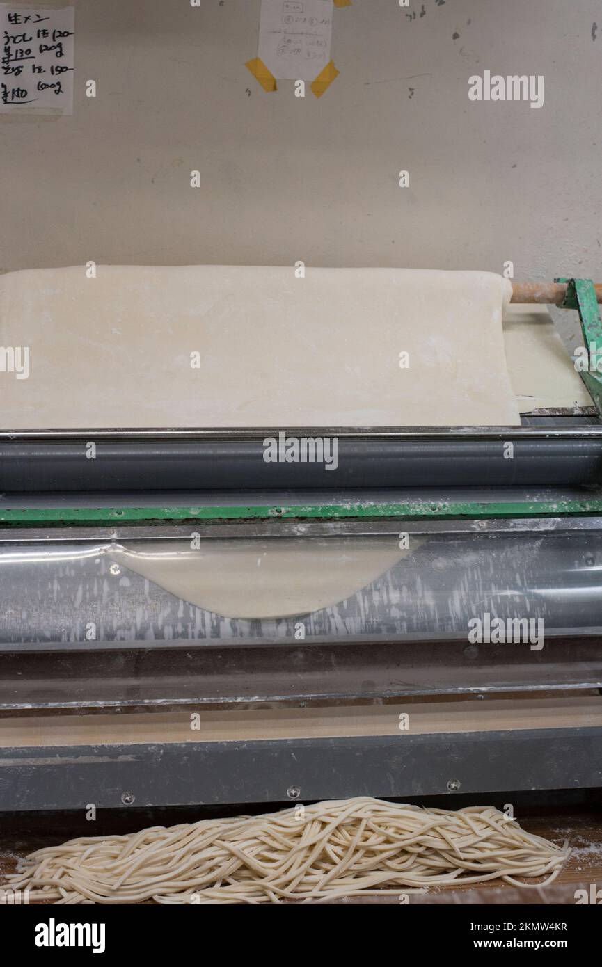 Making the noodles at Bakaichidai. As with other noodle restaurants in ...