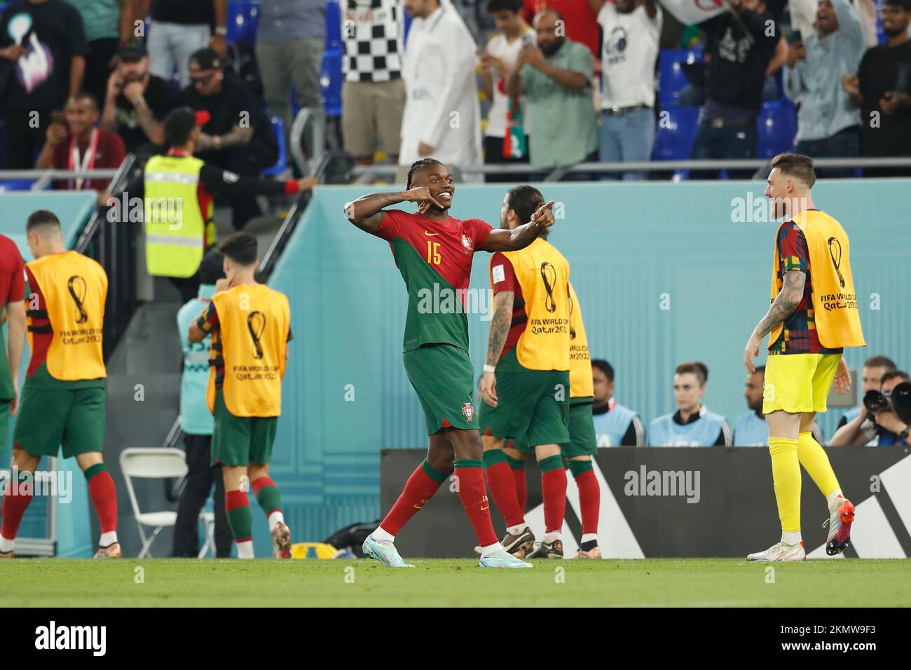 Doha, Qatar. 24th Nov, 2022. Rafael Leao (POR) Football/Soccer : Leao celebrate after his goal ...
