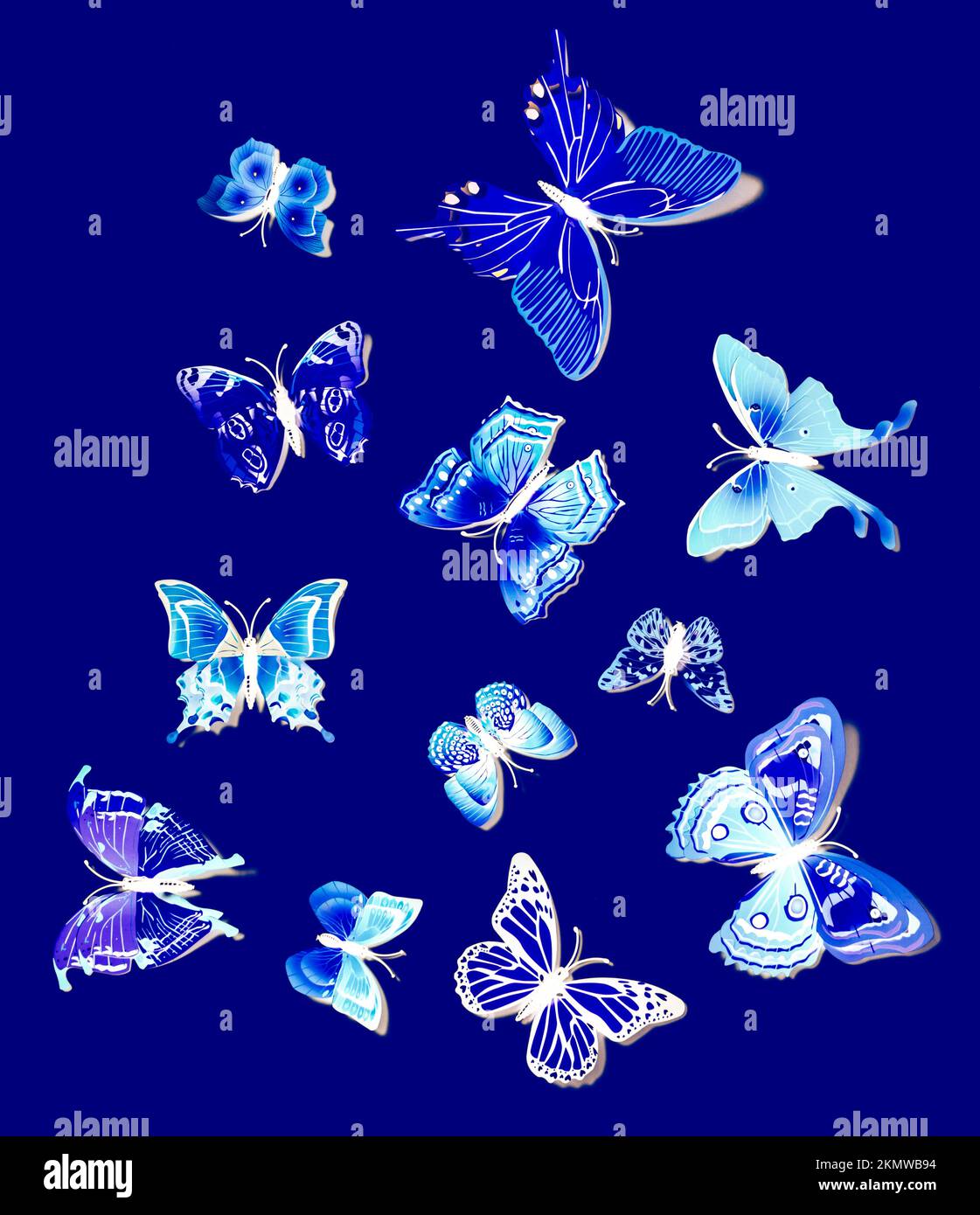 Creative illustrative artwork on decorated butterflies of ornate style ...