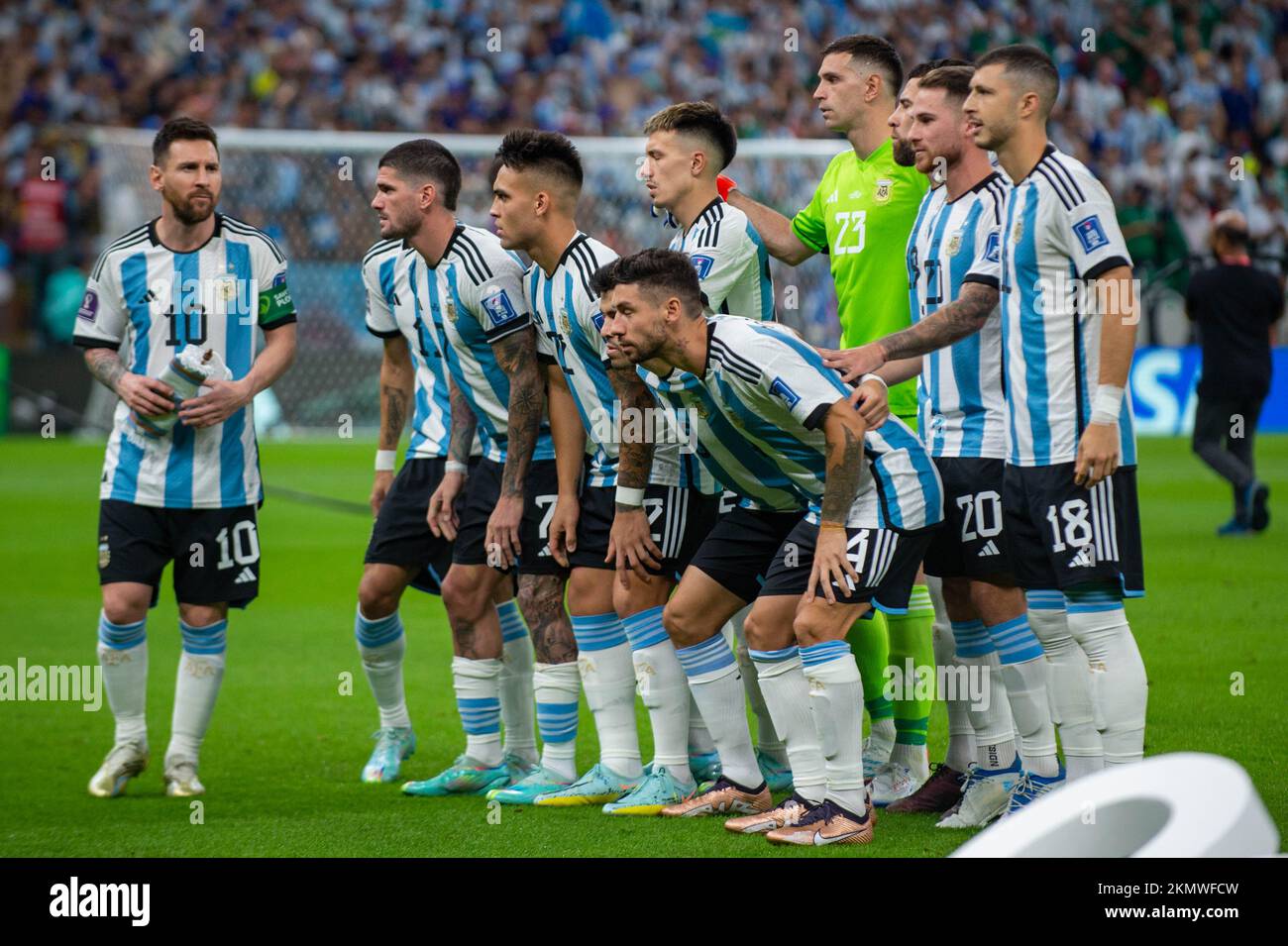 The Argentinian team during the FIFA World Cup Qatar 2022 Group C match between Argentina and ...