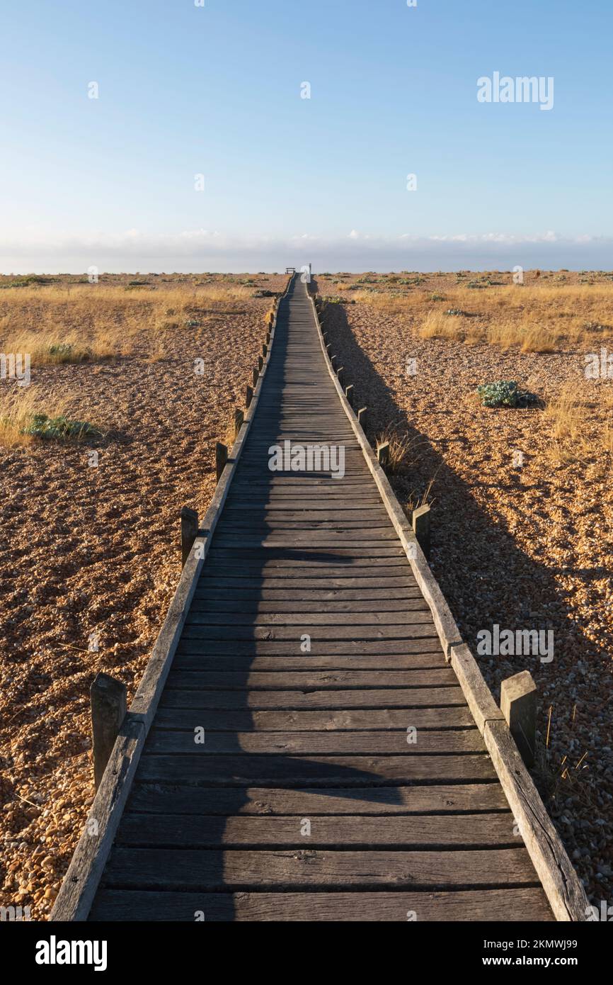 Wooden walkway on shingle hi-res stock photography and images - Alamy