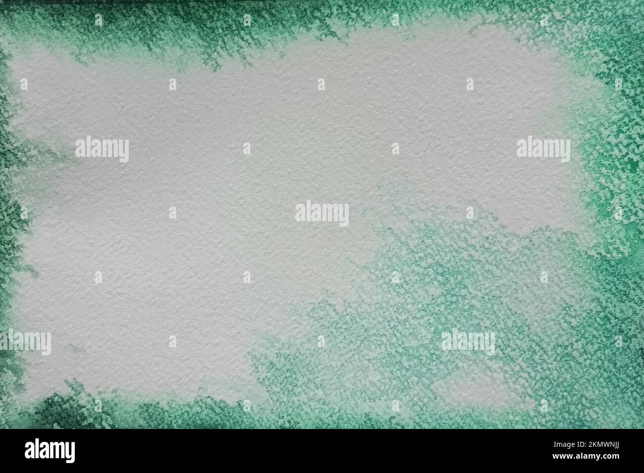 Abstract watercolor horizontal green background with spots, splashes ...
