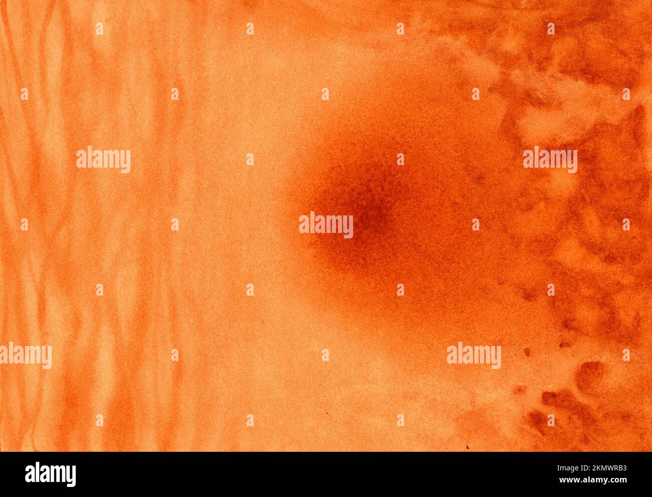 Abstract watercolor horizontal orange background with spots, splashes ...