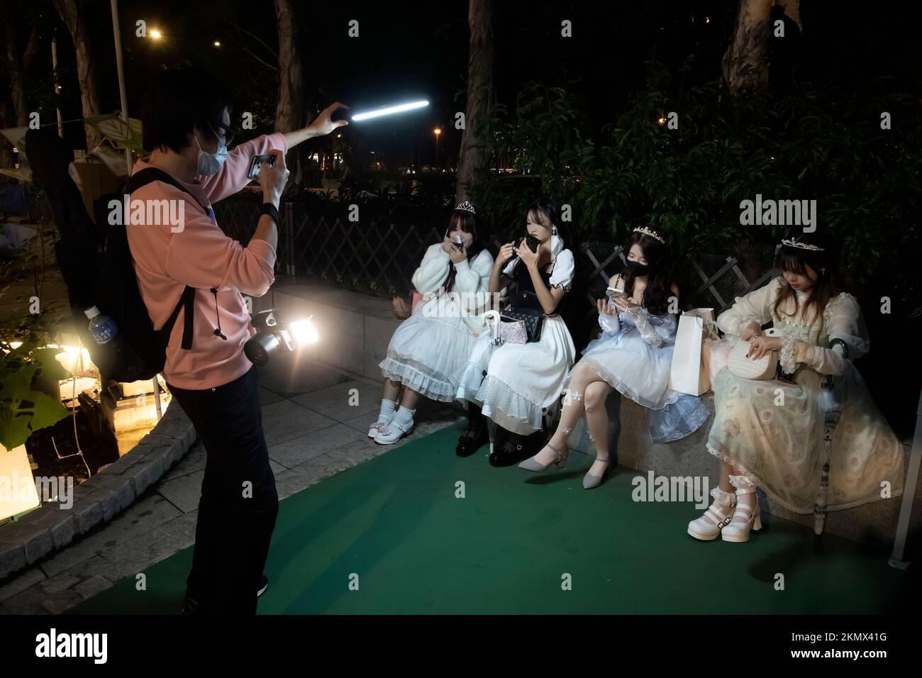 Young Chinese girls in Cos Play outfits, Hong Kong, China Stock Photo ...