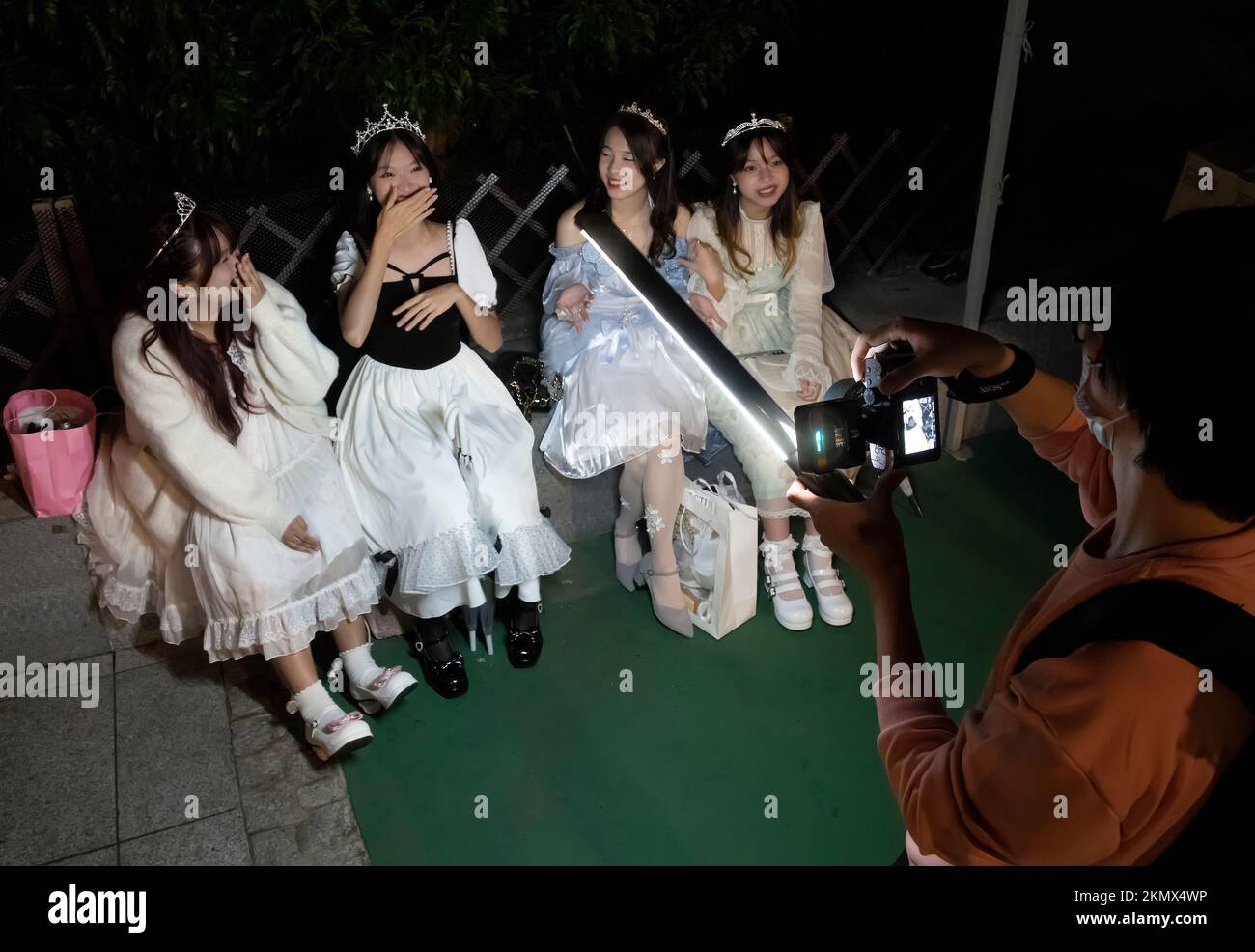 Young Chinese girls in Cos Play outfits, Hong Kong, China Stock Photo ...