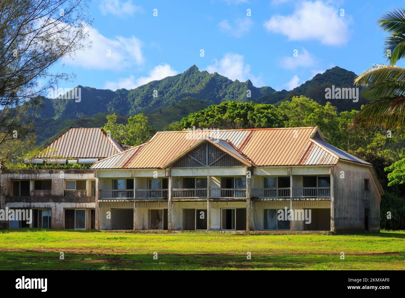 The abandoned Sheraton resort hotel on the island of Rarotonga, Cook ...