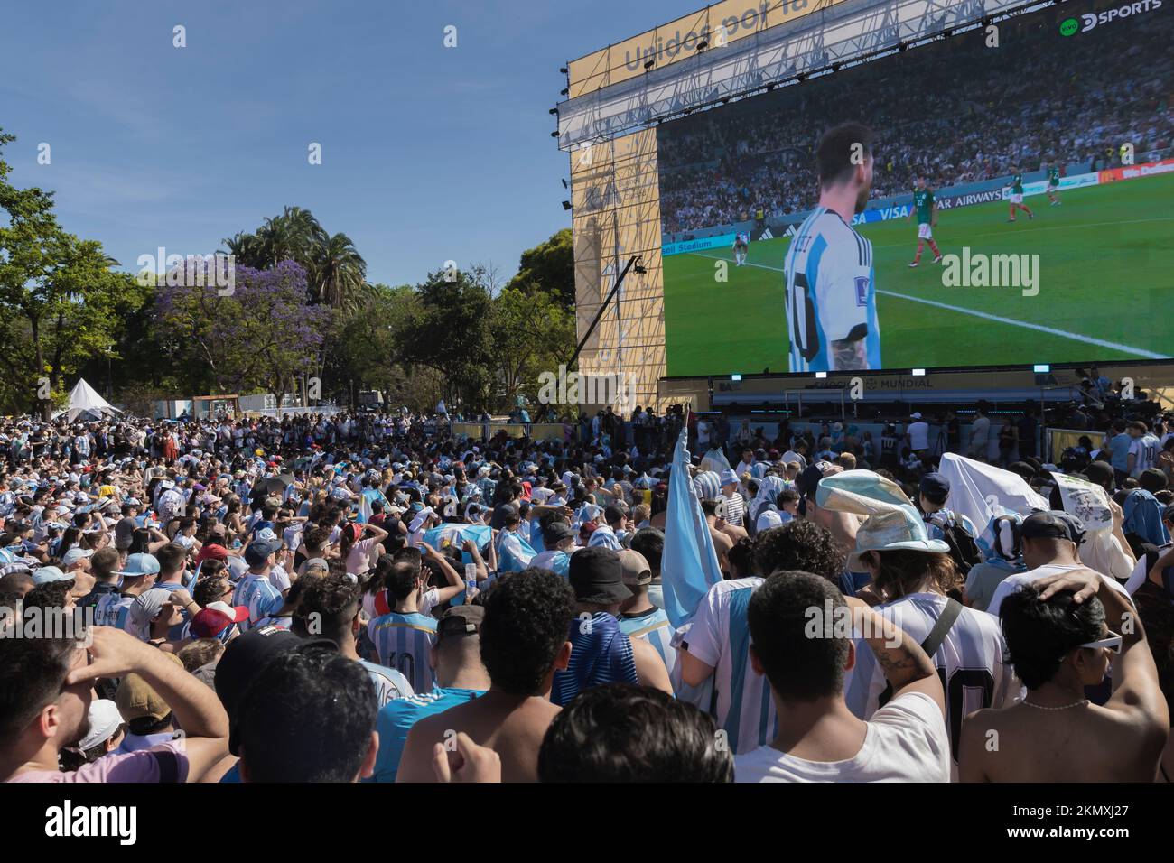 Buenos Aires, Argentina. 26th Nov, 2022. The Fan Fest of the City was filled with spectators to ...