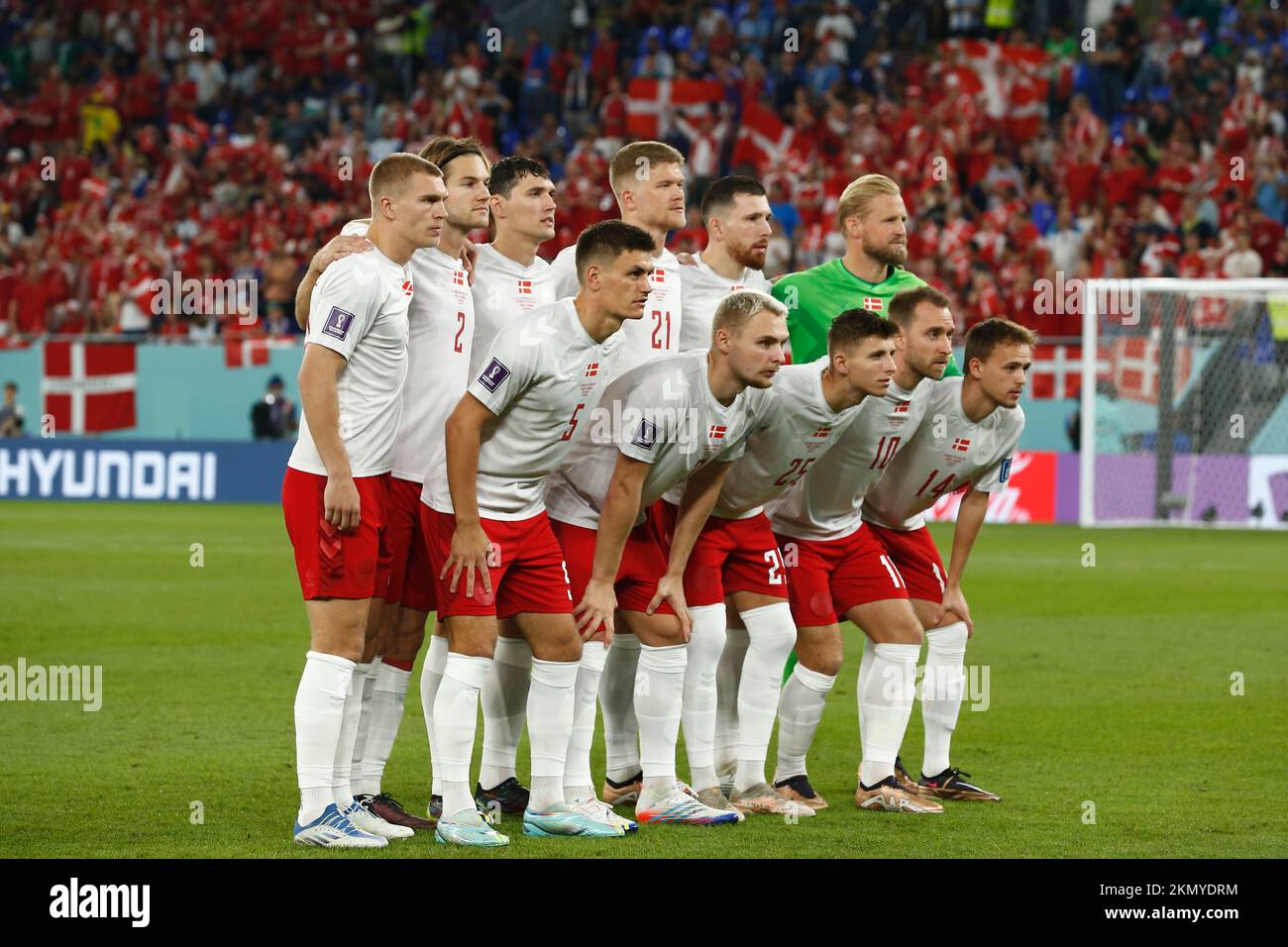 Doha, Qatar. 26th Nov, 2022. Denmark team group line-up (DEN) Football ...