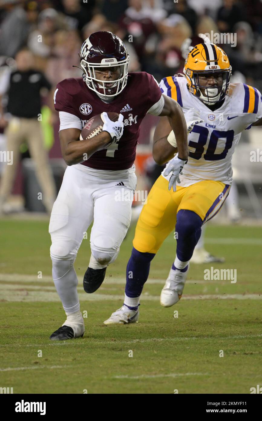 College Station, TX, USA. 26th Nov, 2022. Texas A&M Aggies running back ...