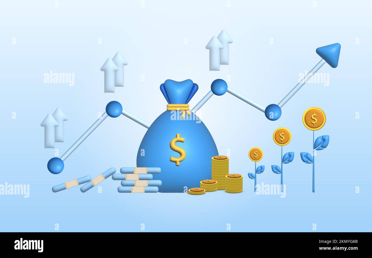 3D Illustration financial management concept and investment. 3D of ...