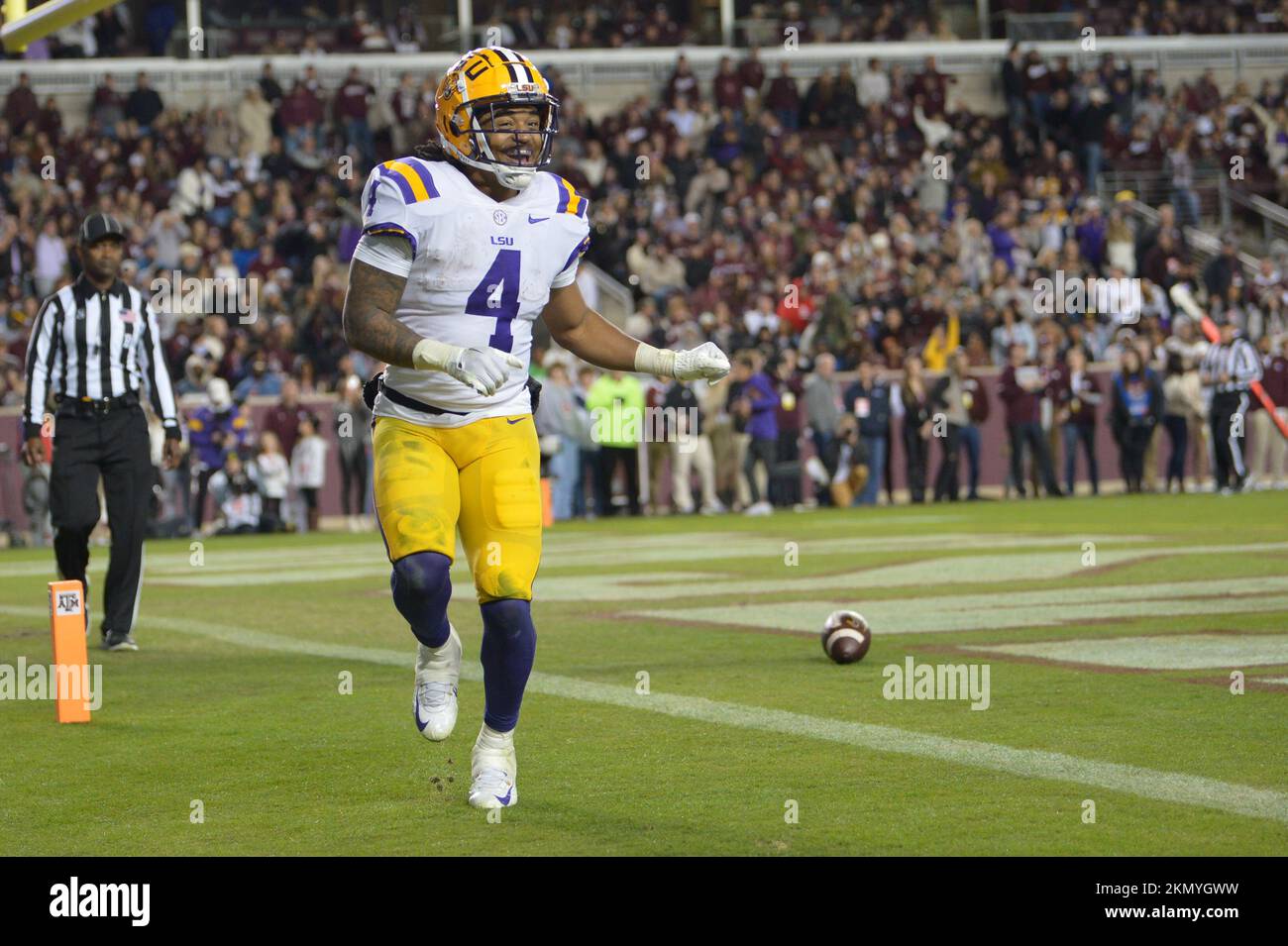 November 26, 2022: LSU Tigers running back John Emery Jr. #4 celebrates ...
