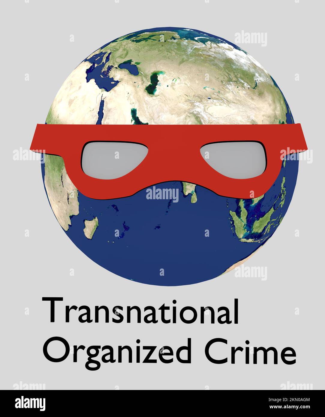 3D illustration of a symbolic face mask placed on earth. Elements of ...