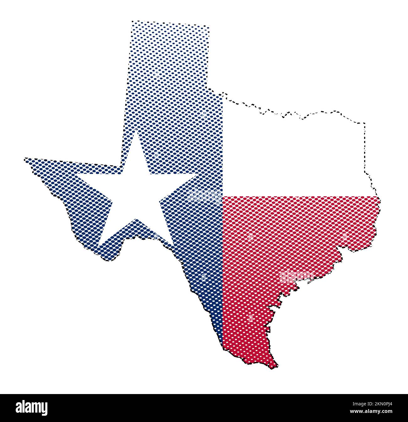 Outline of the state of Texas with flag isolated Stock Photo - Alamy