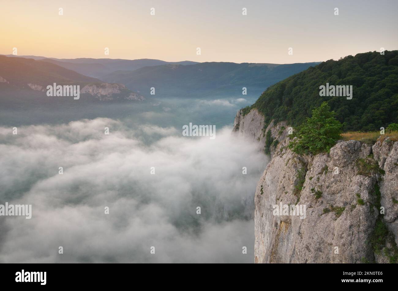 Fog in mountain. Composition of nature Stock Photo - Alamy