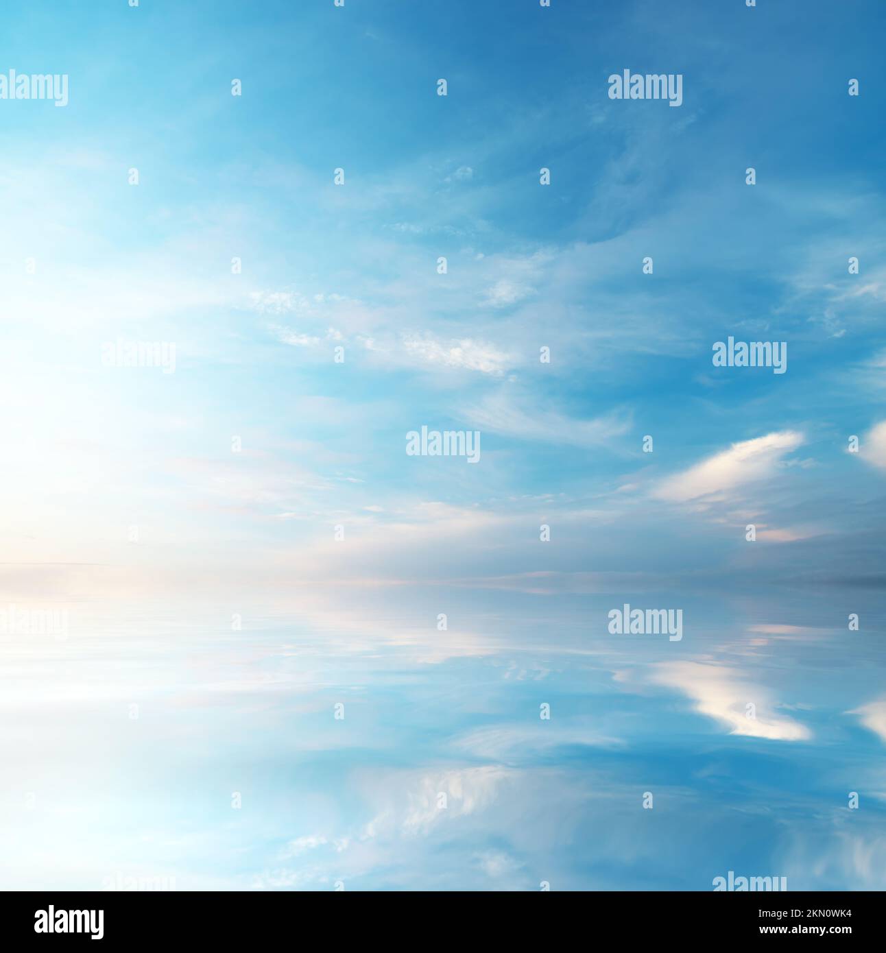 Sky background and water reflection. Element of design Stock Photo - Alamy