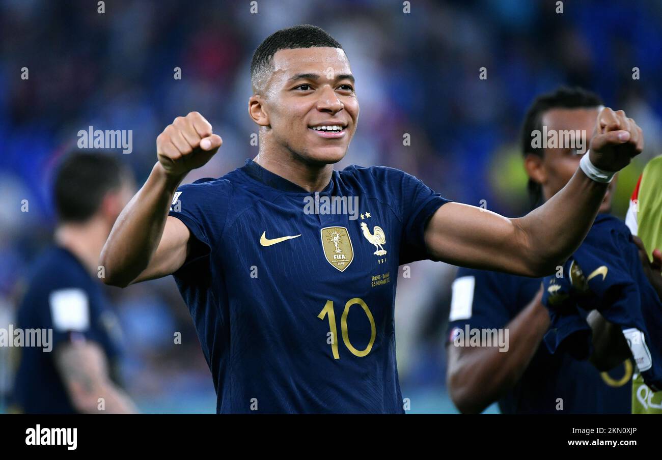 Football World Cup 2022, Qatar, Stadium 974; France vs Denmark Stock ...