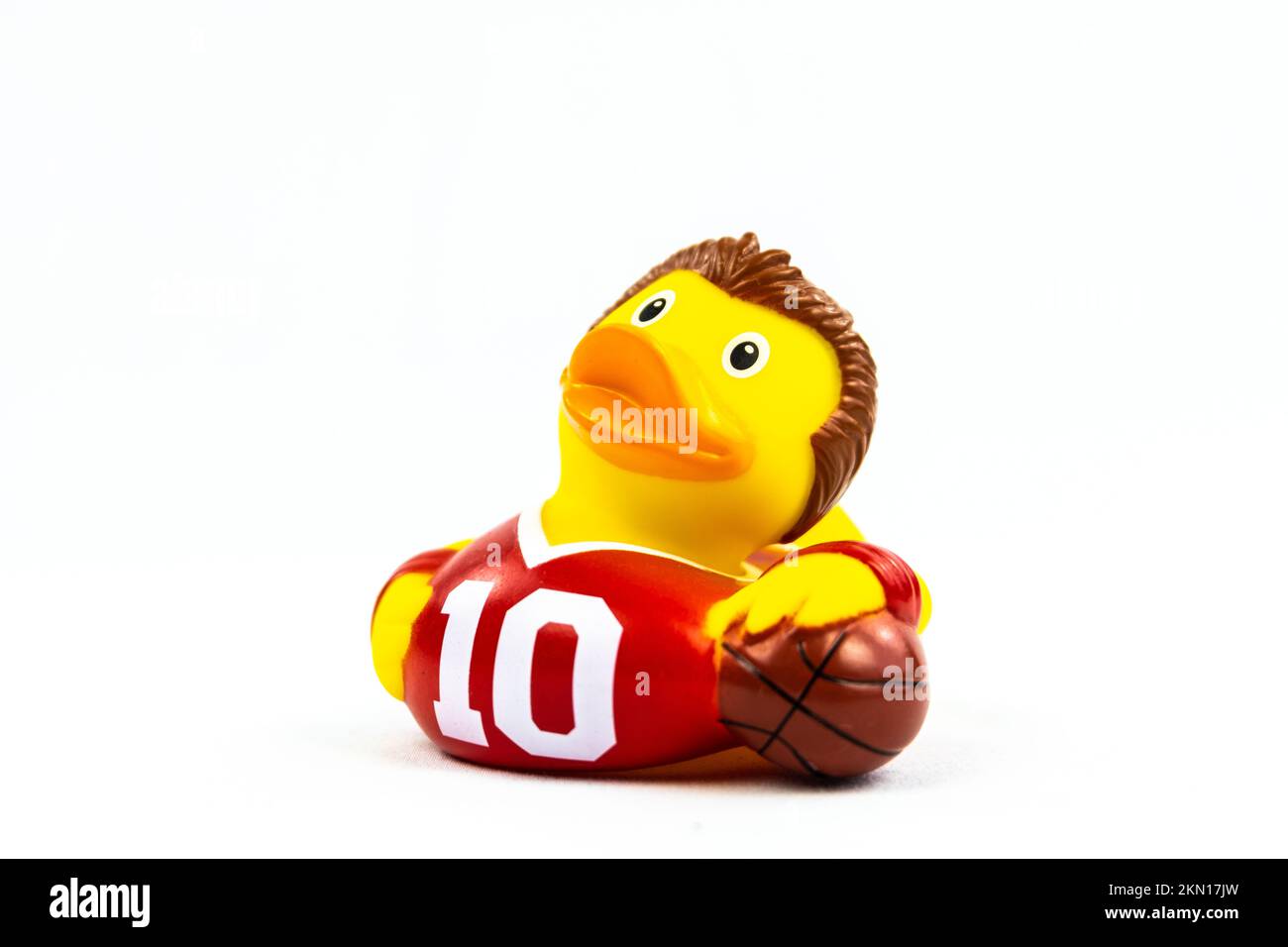Football player with number 10 red shirt Duck Floating Toy Stock Photo ...