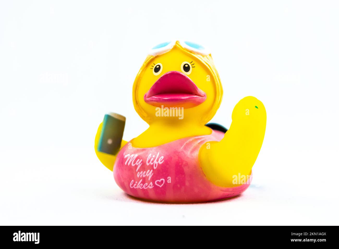 Instagram influencer Duck Floating Toy with phone and mirror Stock ...