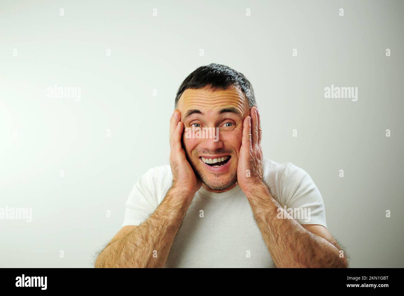 wrinkle forehead stick out tongue Different cheerful positive emotions ...