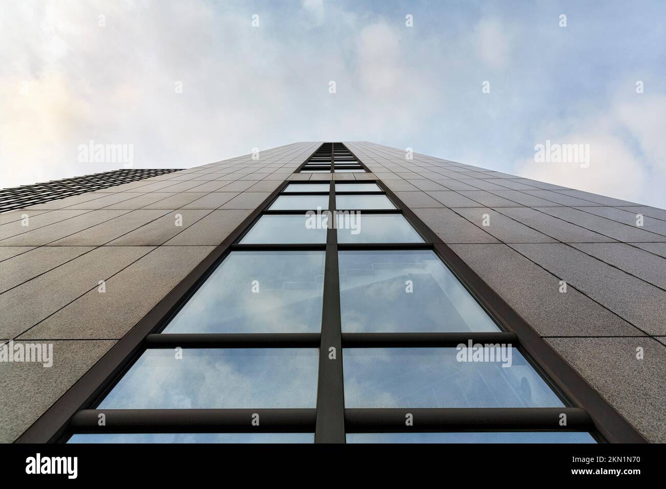 Facade of an office tower with windows, modern architecture, view ...