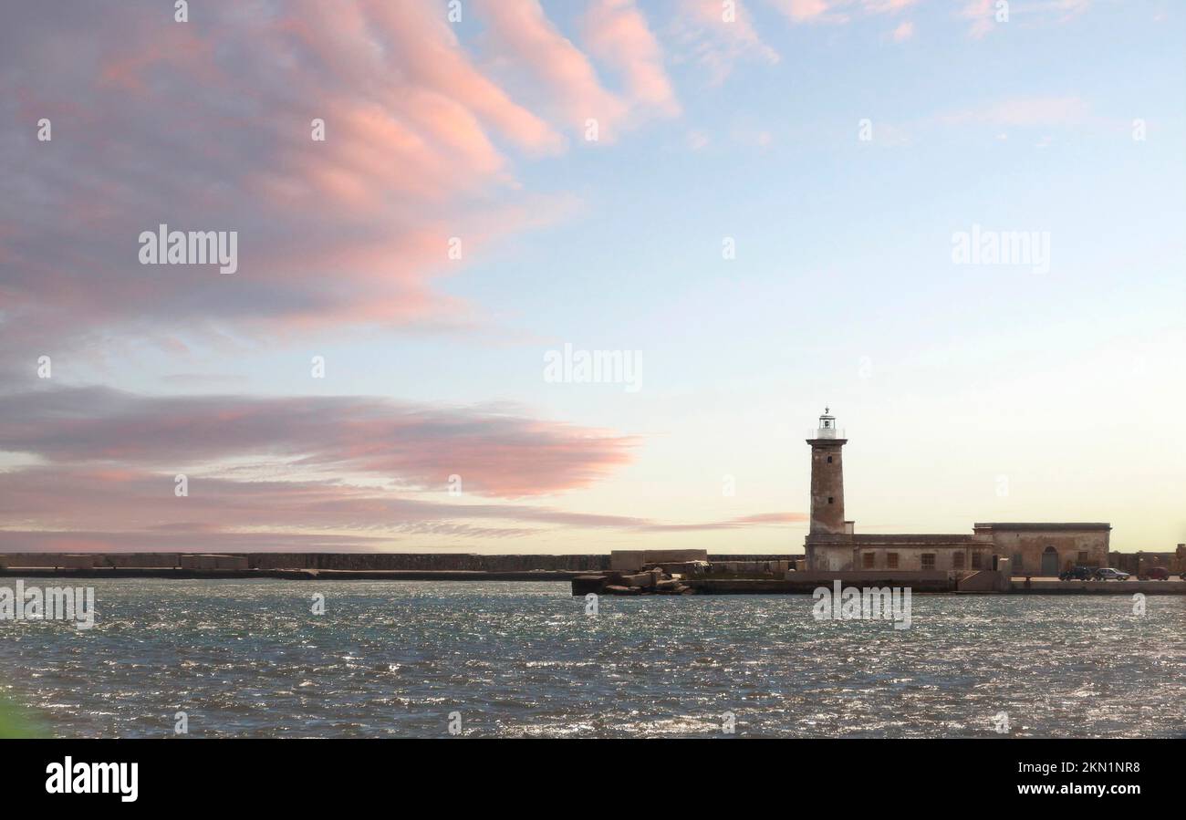 Faro del Porto di Marsala, Sicily, Italy, Europe Stock Photo - Alamy