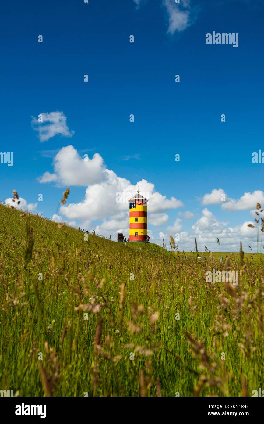 Yellow lighthouse, Pilsum lighthouse, Pilsum, Krummhörn, East Frisia ...