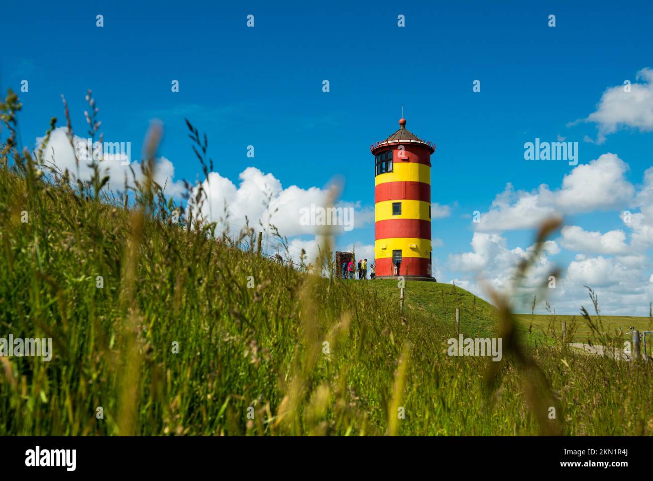 Yellow lighthouse, Pilsum lighthouse, Pilsum, Krummhörn, East Frisia ...