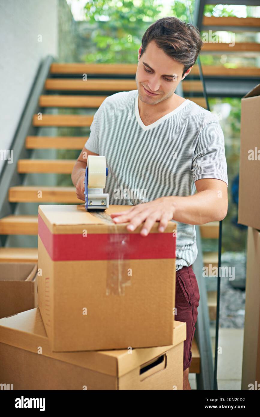 There we go, thats the last one. a young man packing up his belongings ...