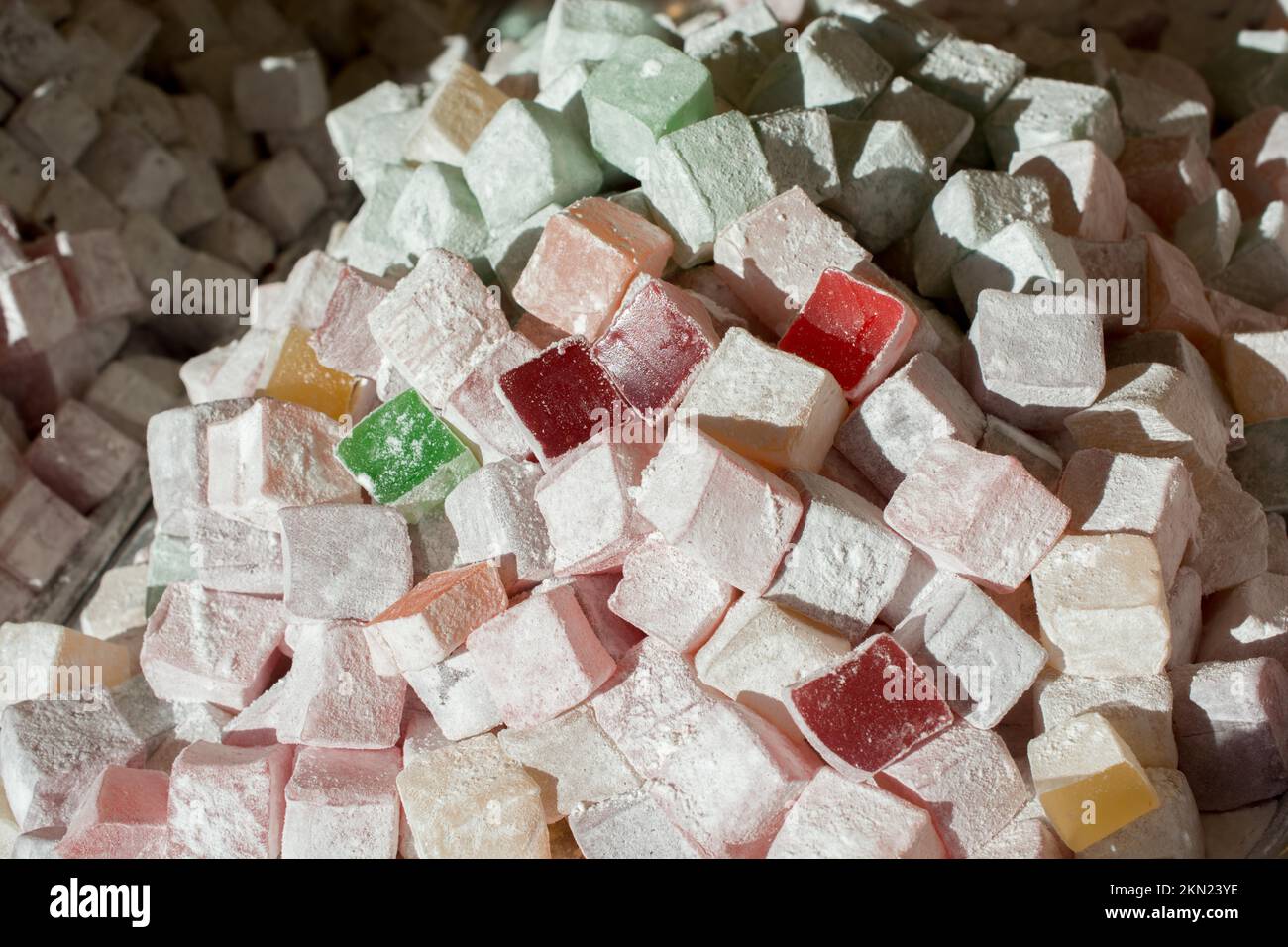 Load of traditional turkish delight lokum candy Stock Photo - Alamy