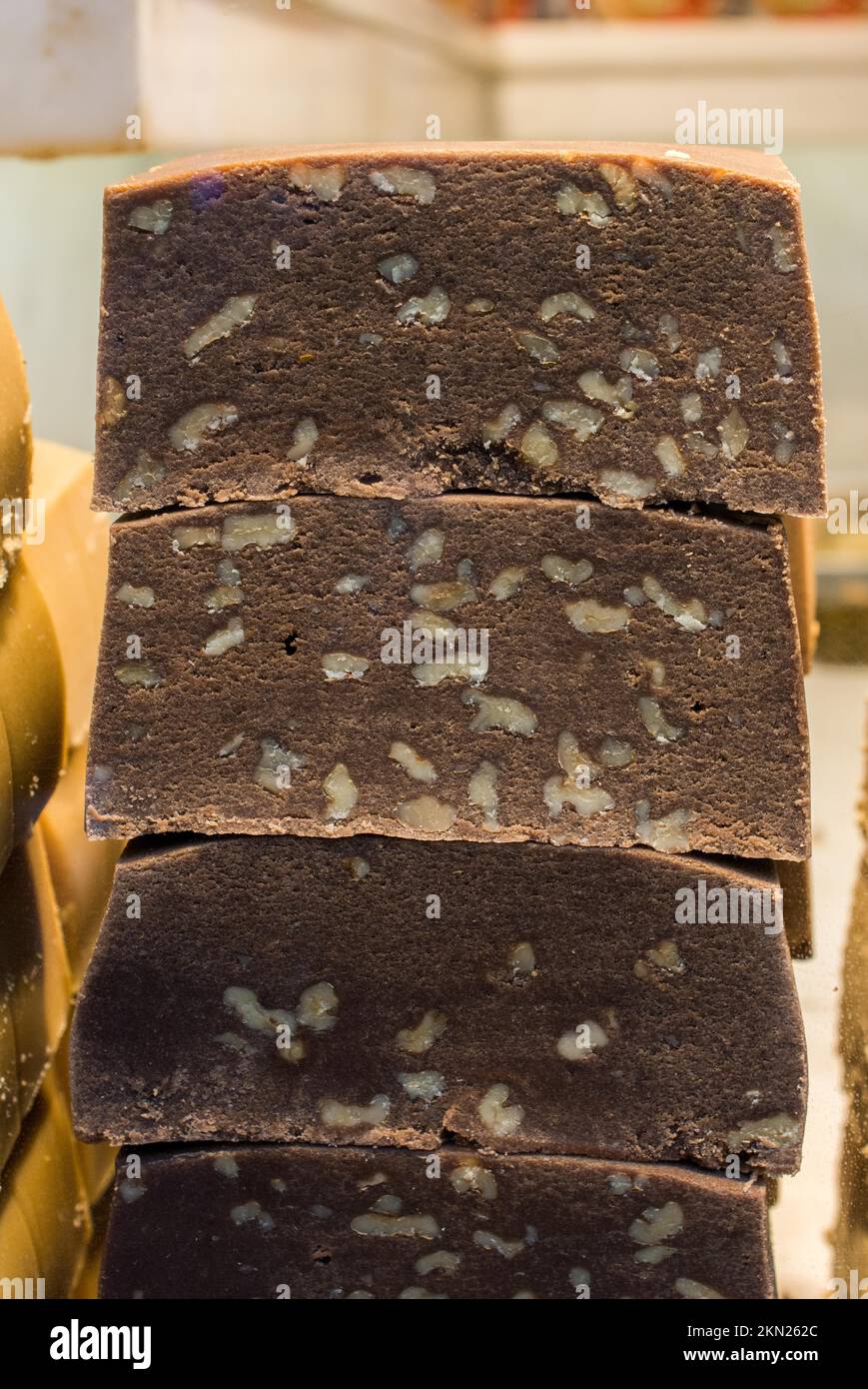 Traditional eastern Halvah a sweet confection made with tahini sesame ...