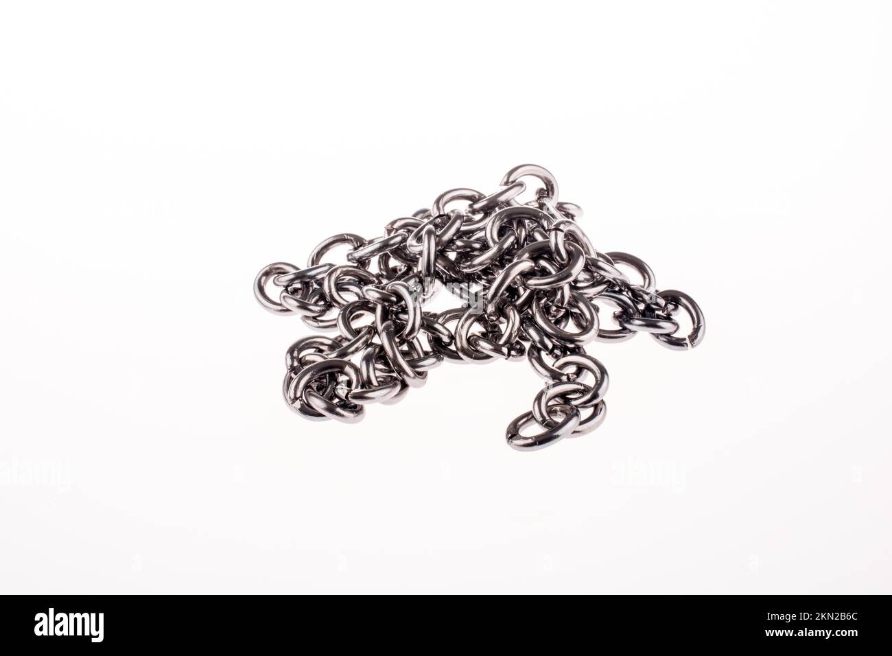 Metal chain on white background Stock Photo - Alamy