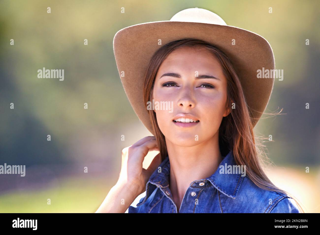 Going back to basics. Cropped image of a young cowgirl outside in the ...