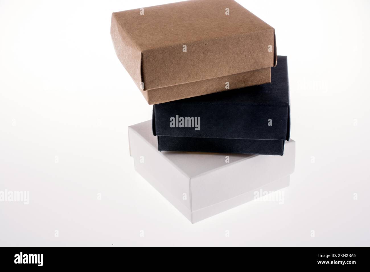 Cardboard Boxes on a white background Stock Photo - Alamy